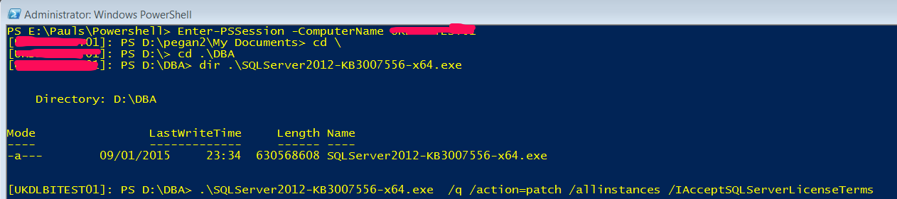 Patching SQL Server Using Powershell Remoting SQL Database Solutions